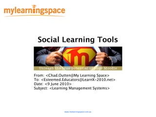 LearnX Asia-Pacific 2010: Social Learning Tools | PPT