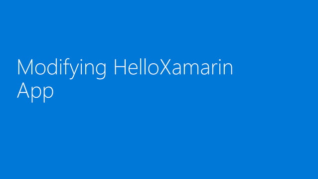 Xamarin - First Application | PPT
