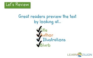 Previewing Text Based on Title & Genre | PPTX