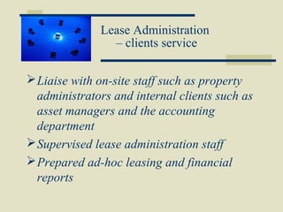 Lease administrator's duties | PPT