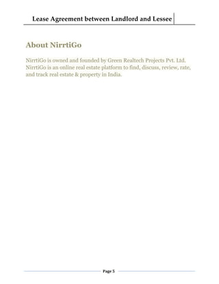 Lease agreement in india | PDF