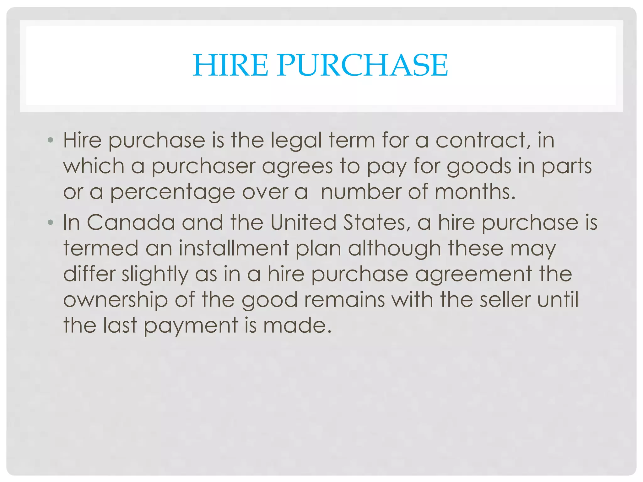 Lease and hire purchase | PPTX