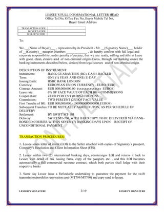 Lease BG/SBLC HSBC London Price (6+2) | PDF | Business Banking ...