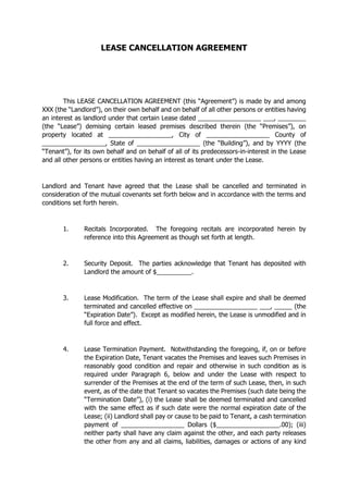 LEASE CANCELLATION AGREEMENT | PDF