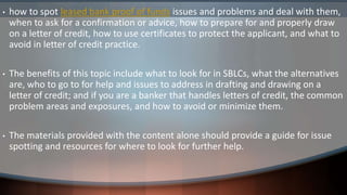 Leased bank proof of funds banks instruments | PPT