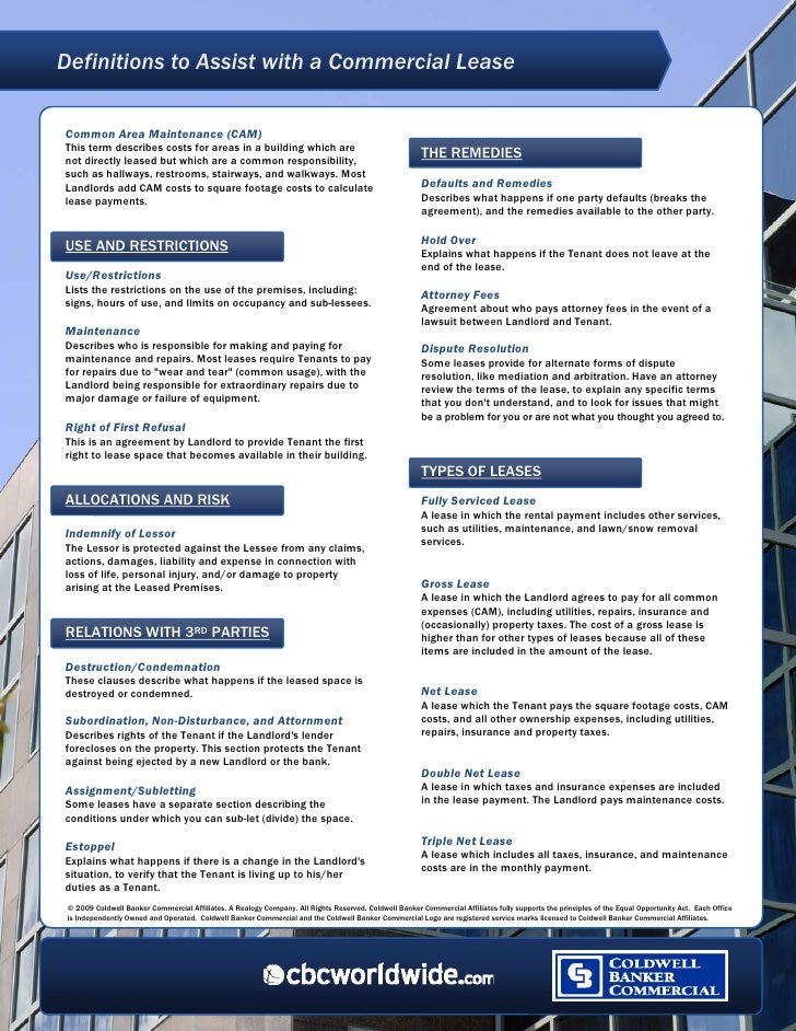 Commercial Lease Definitions Commercial Lease Definitions