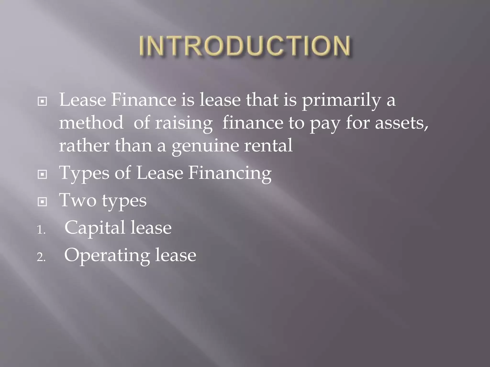 Lease financing | PPT