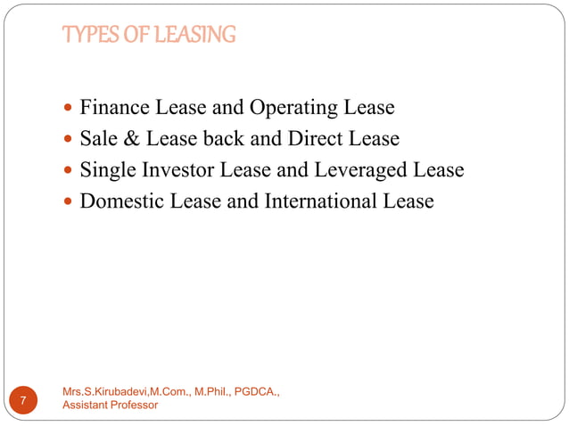 Lease financing | PPT