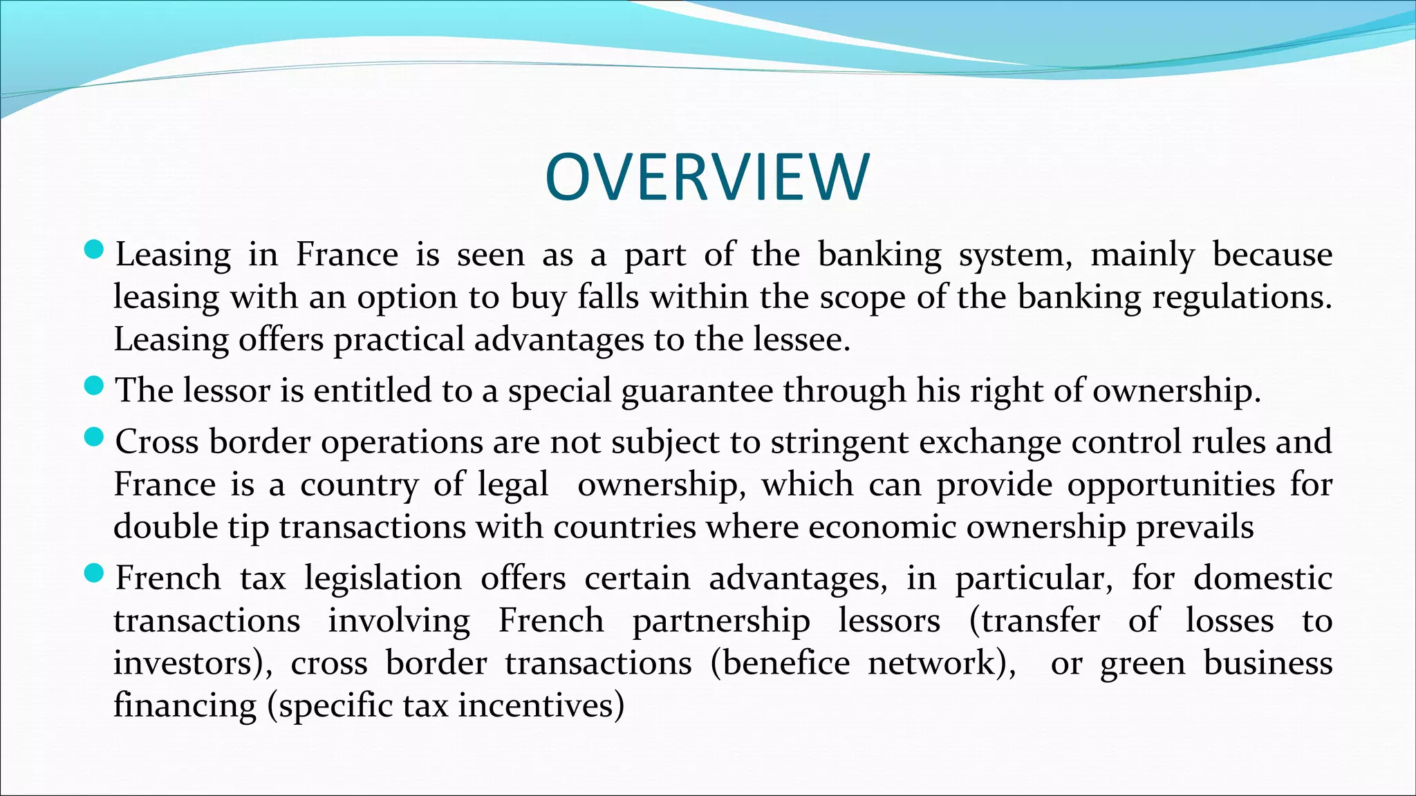 Lease financing in France | PPT