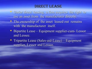 Lease financing(suman bisht) | PPT | Business | Business and Finance
