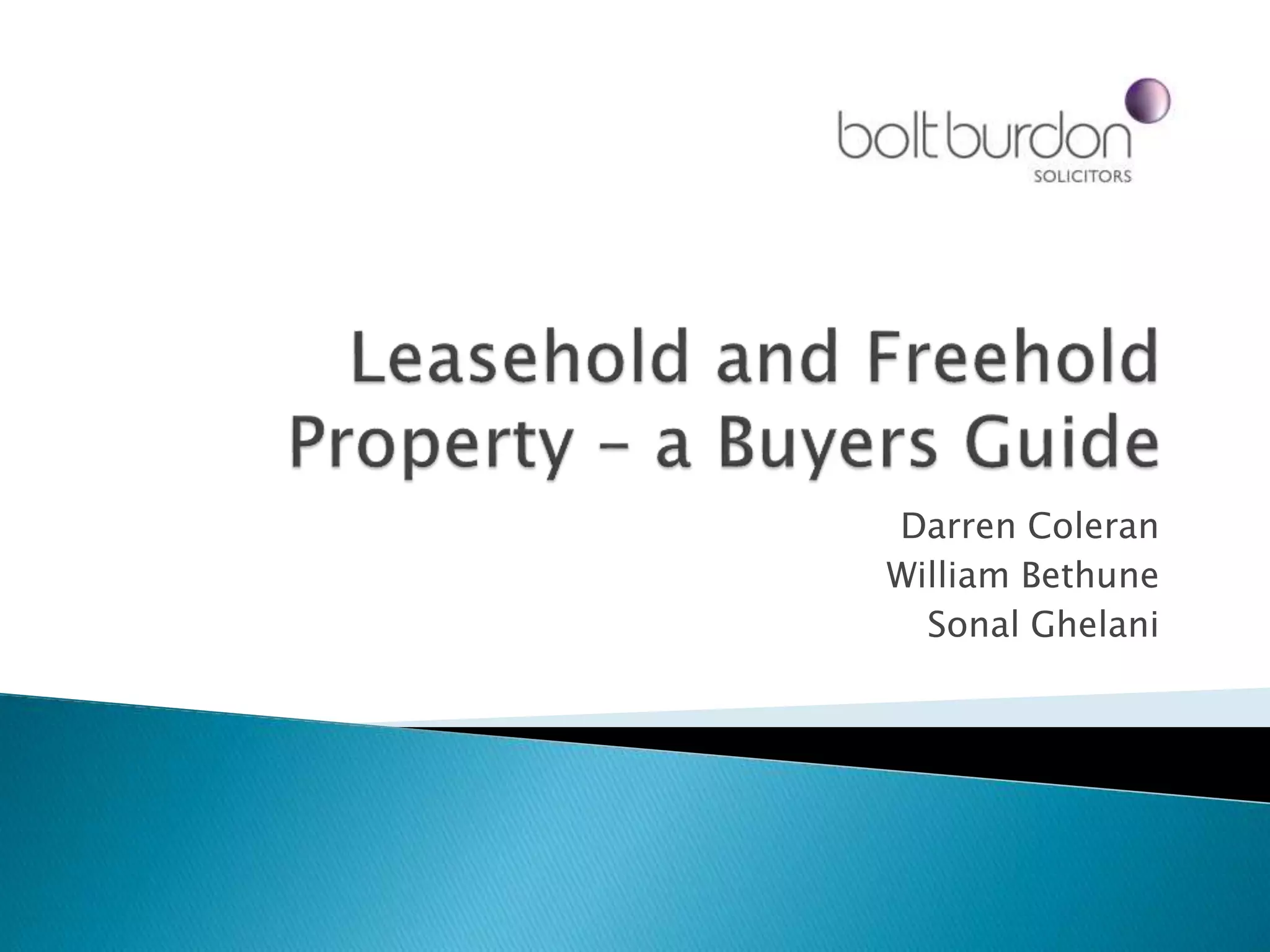 Leasehold and freehold property - a buyers guide | PPTX