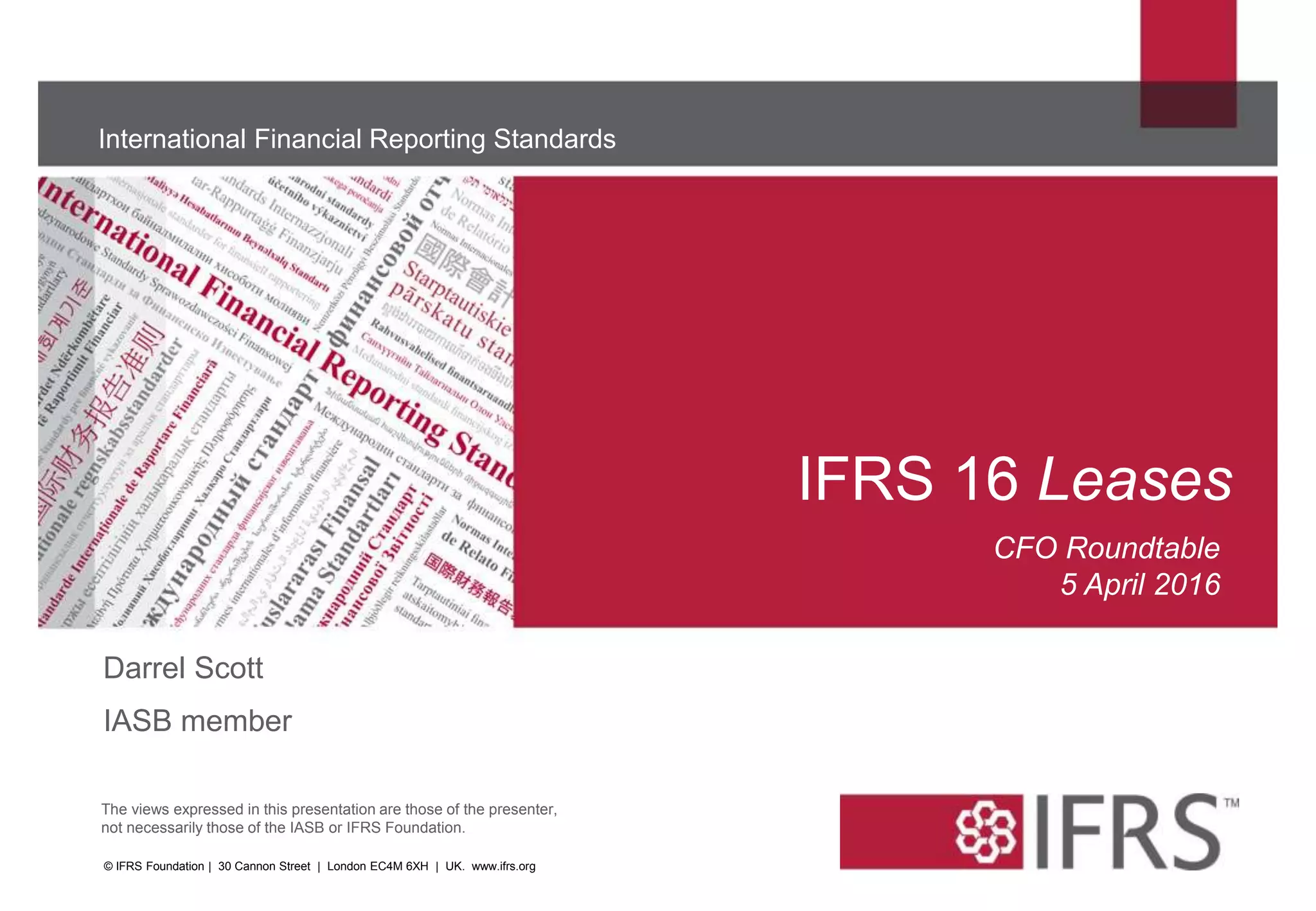 IFRS 16 Leases Presentation | PPTX