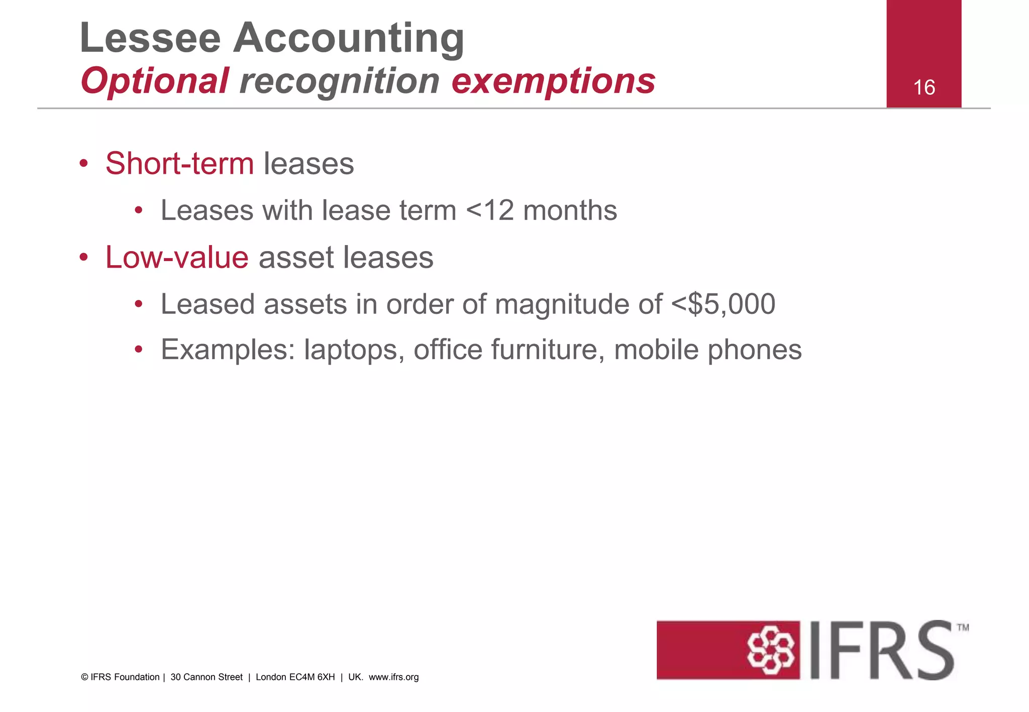 IFRS 16 Leases Presentation | PPTX