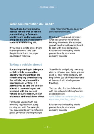 Leaseurope - The European Consumer Guide to Car Rental | PDF