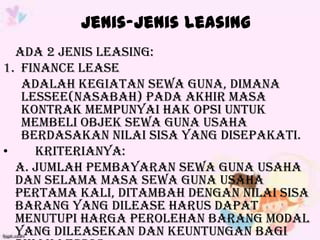 Leasing (Sewa Guna Usaha) | PPTX