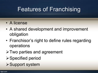 Leasing & Franchising- Entire chapter with examples | PPTX