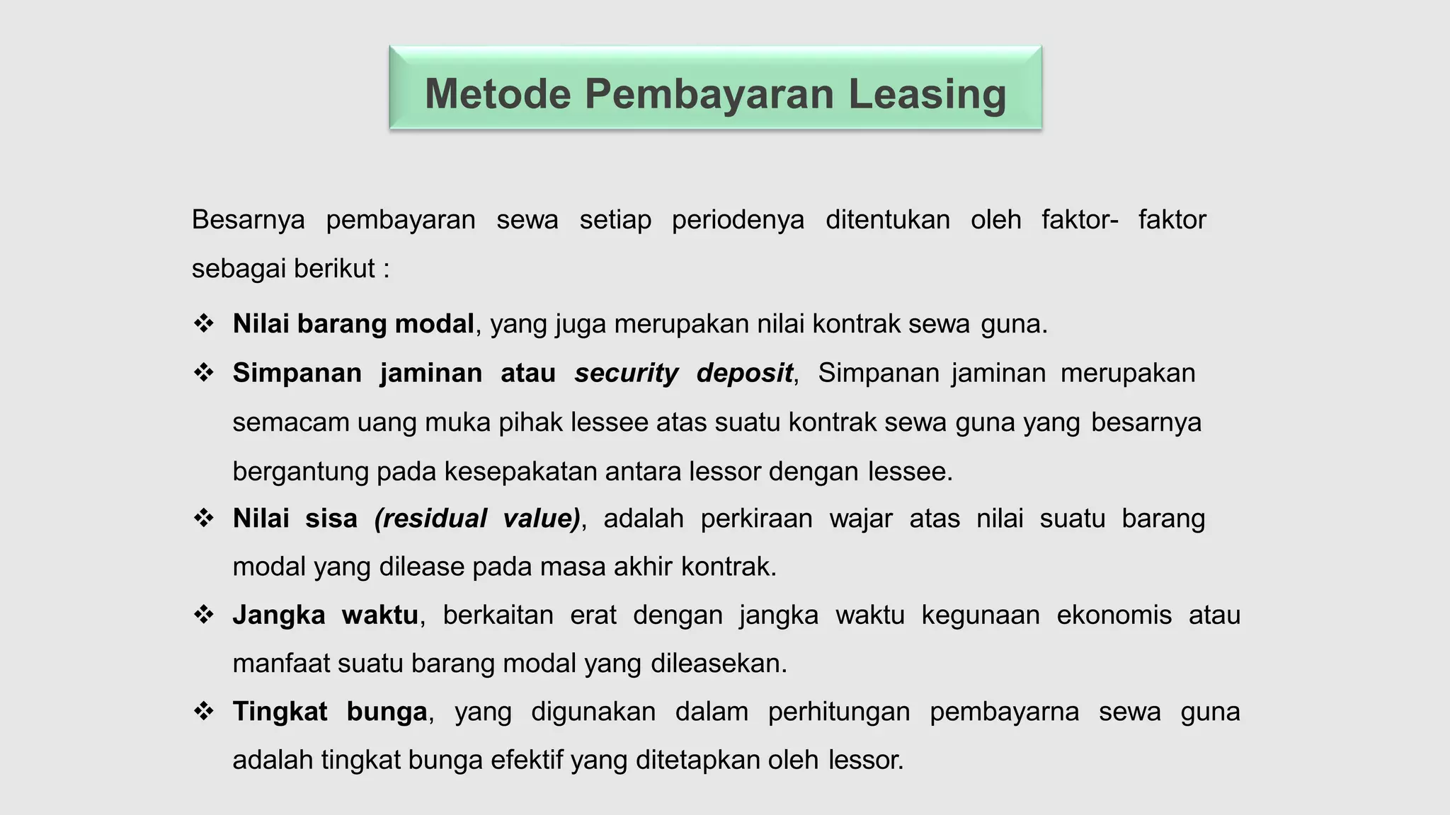 Leasing - Pendanaan Jangka Menengah | PPTX