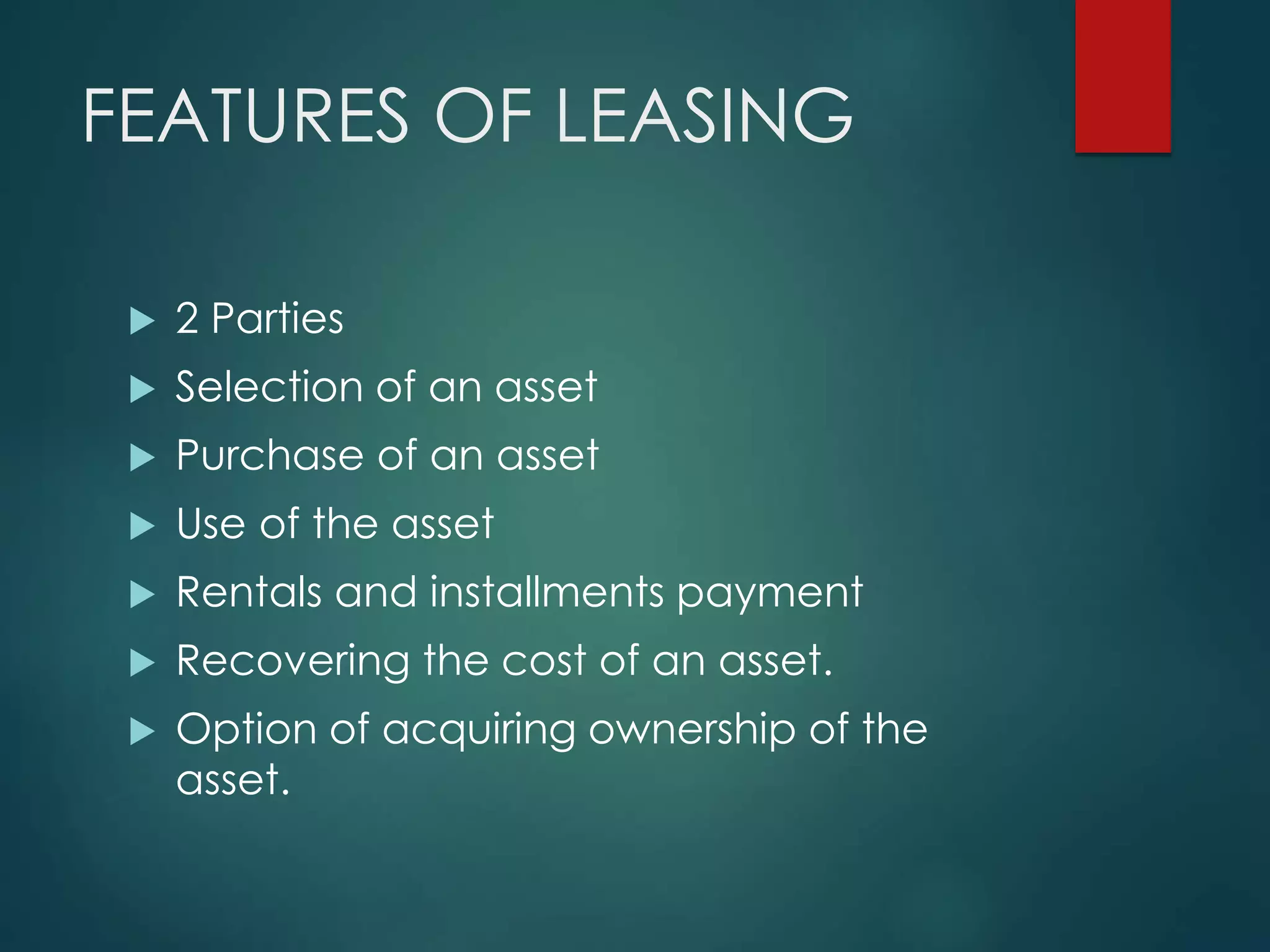 Leasing and hire purchase | PPTX