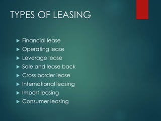 Leasing and hire purchase | PPTX