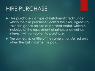 Leasing and hire purchase | PPTX