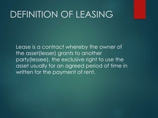 Leasing and hire purchase | PPTX