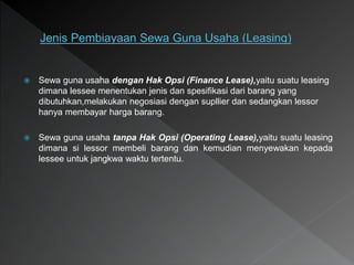 Leasing (Hukum Pembiayaan) | PPTX