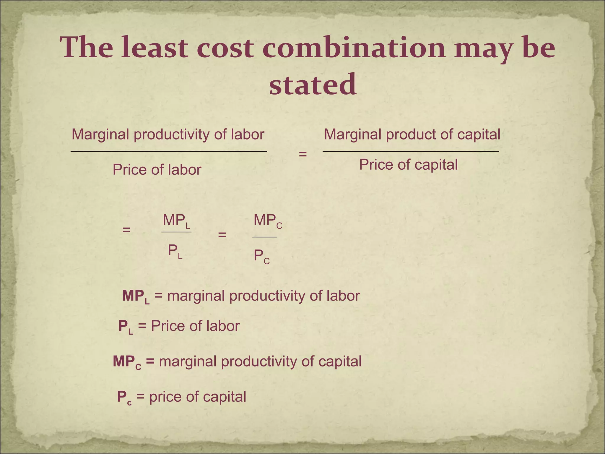 Least cost combination | PPT