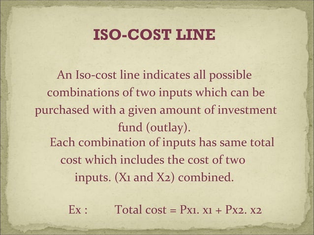 Least Cost Combination Ppt