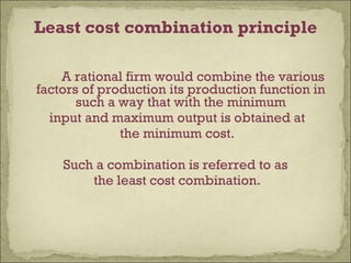 Least cost combination | PPT