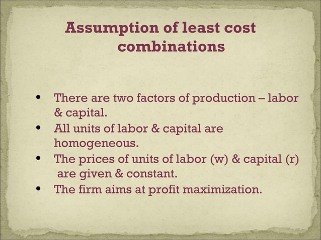 Least cost combination | PPT