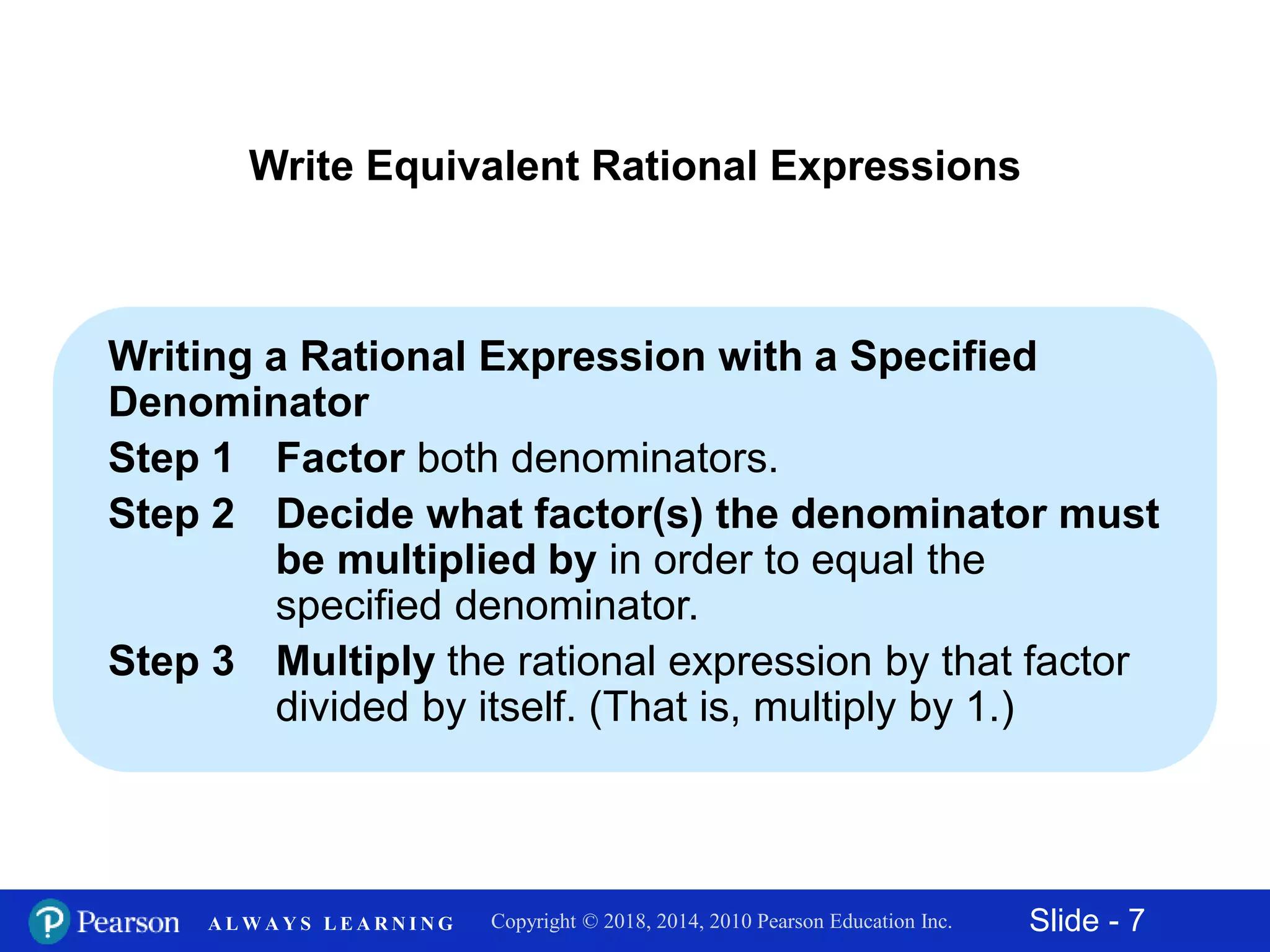 Section 14.3 Least common denominators | PPTX