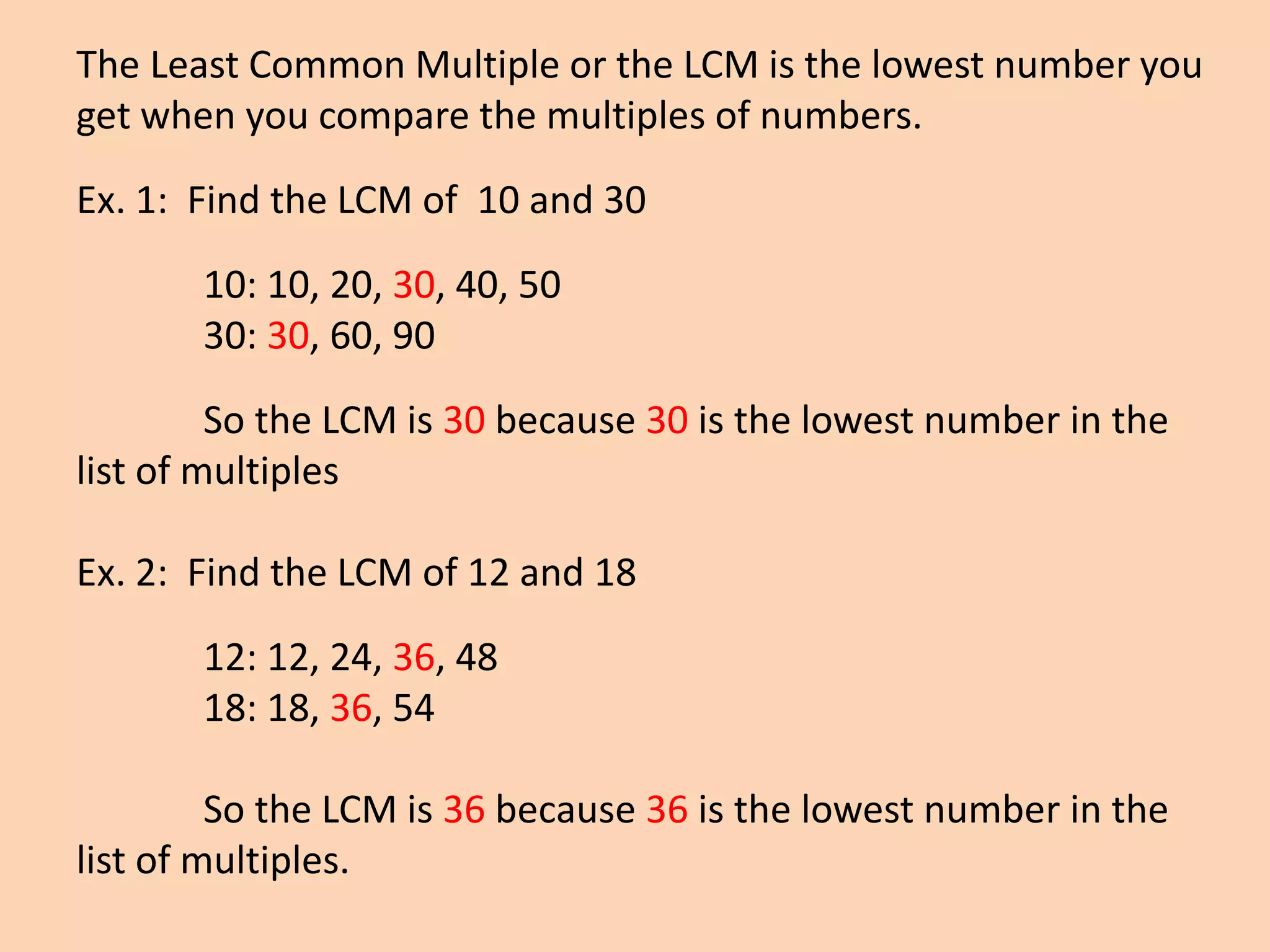 Least common multiple | PPTX