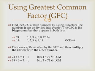Least common multiple (lcm) & greatest | PPTX