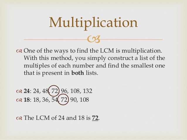 Least common multiple (lcm) & greatest