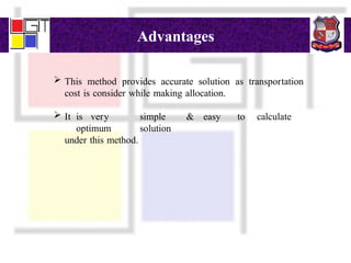 Least Cost Method ( Operation Research ) | PPTX