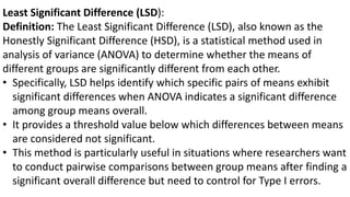 Least Significance Difference:Biostatics and Research Methodology | PPTX