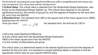 Least Significance Difference:Biostatics and Research Methodology | PPTX