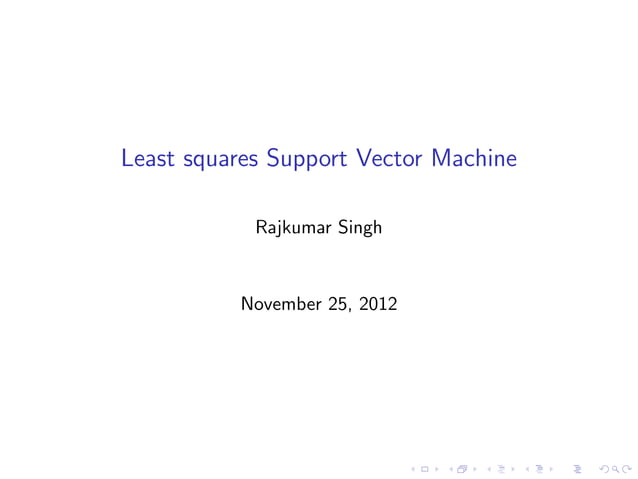 Least Squares Support Vector Machine Classifier Pdf