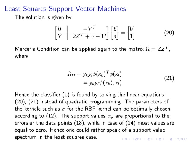 Least squares support Vector Machine Classifier | PDF