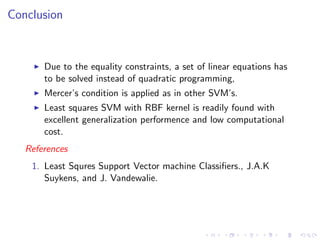 Least squares support Vector Machine Classifier | PDF