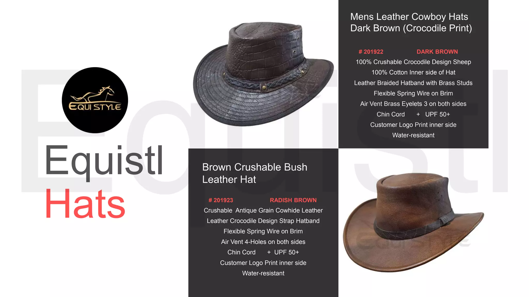 Leather Cowboy Hats - Crushable, Western & Outback Style Catalogue Equi ...