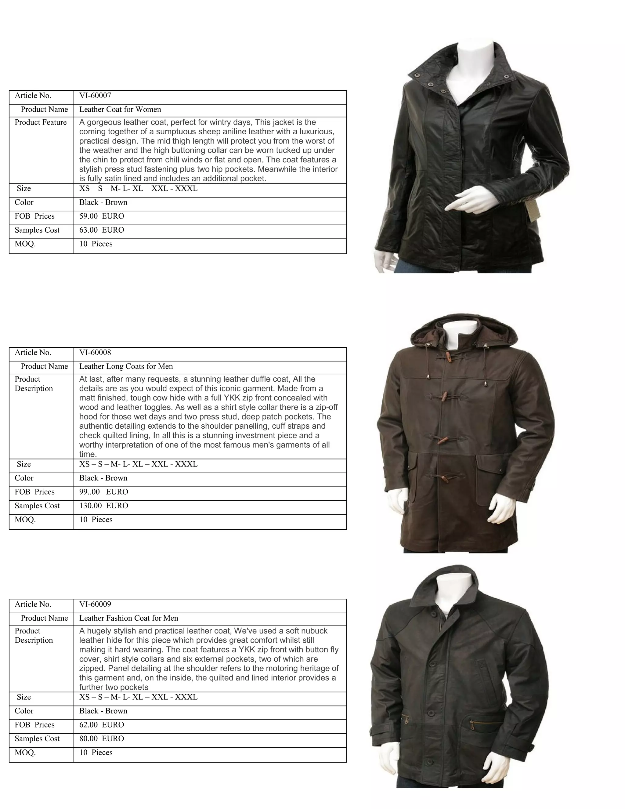 Leather fashion jackets | PDF
