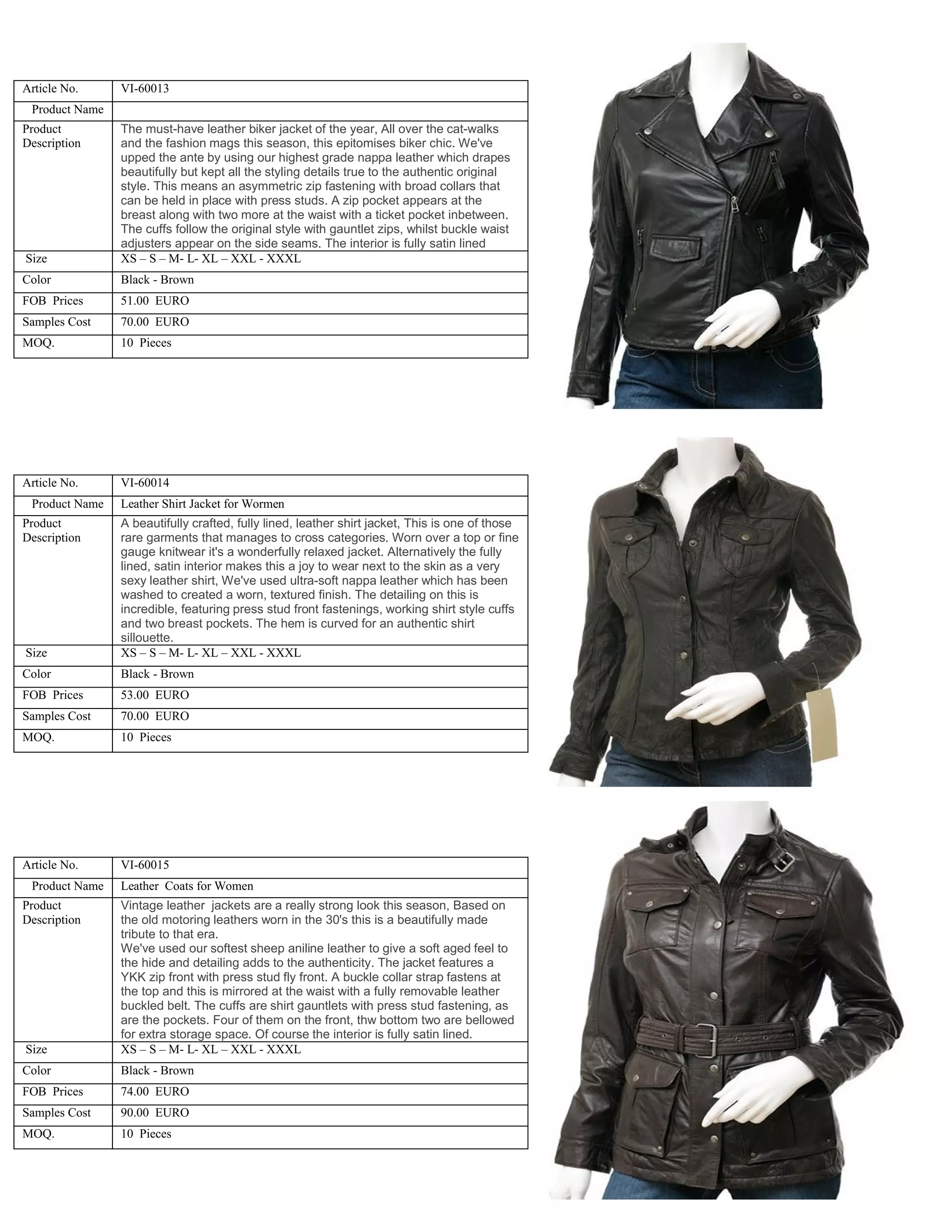 Leather fashion jackets | PDF