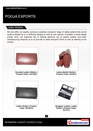Pooja Exports, Mumbai, Leather Products | PDF