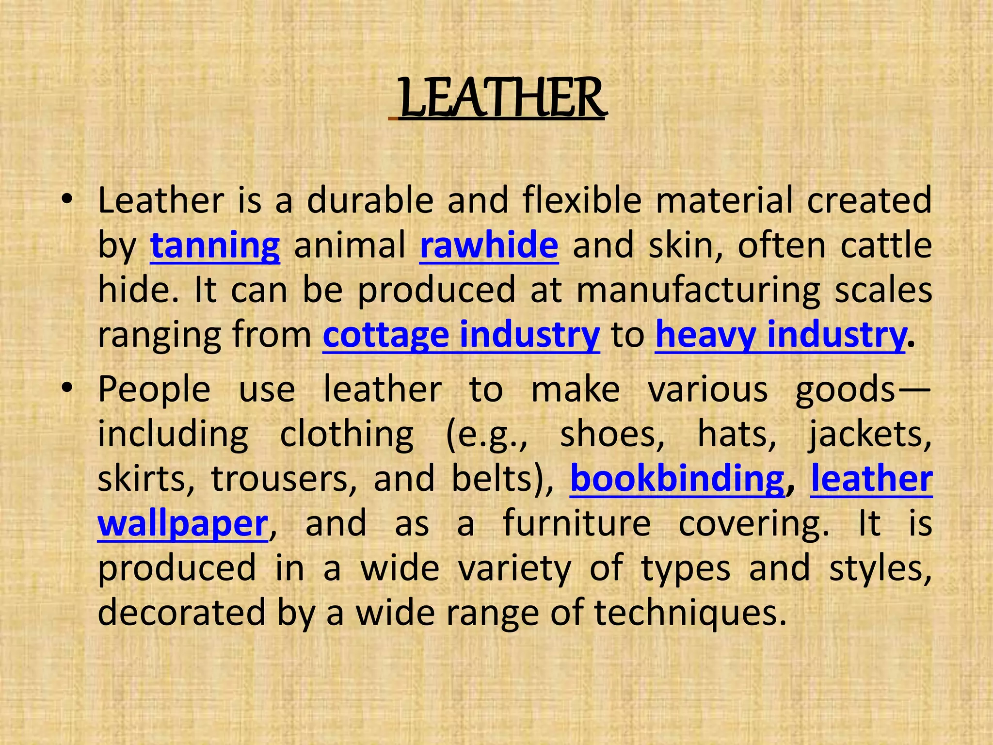 Leather Industry | Applied Chemistry | PPTX