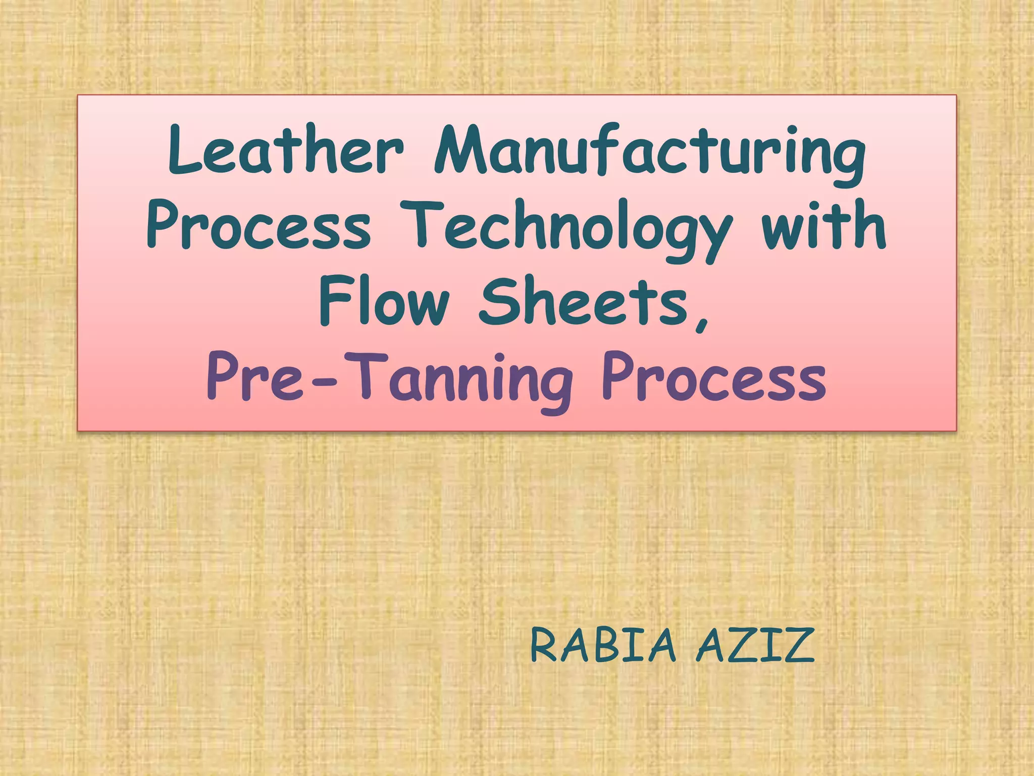 Leather Industry | Applied Chemistry | PPTX