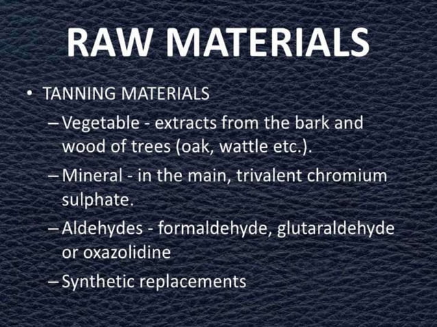 Leather Industry | Applied Chemistry | PPTX | Commodities | Economy