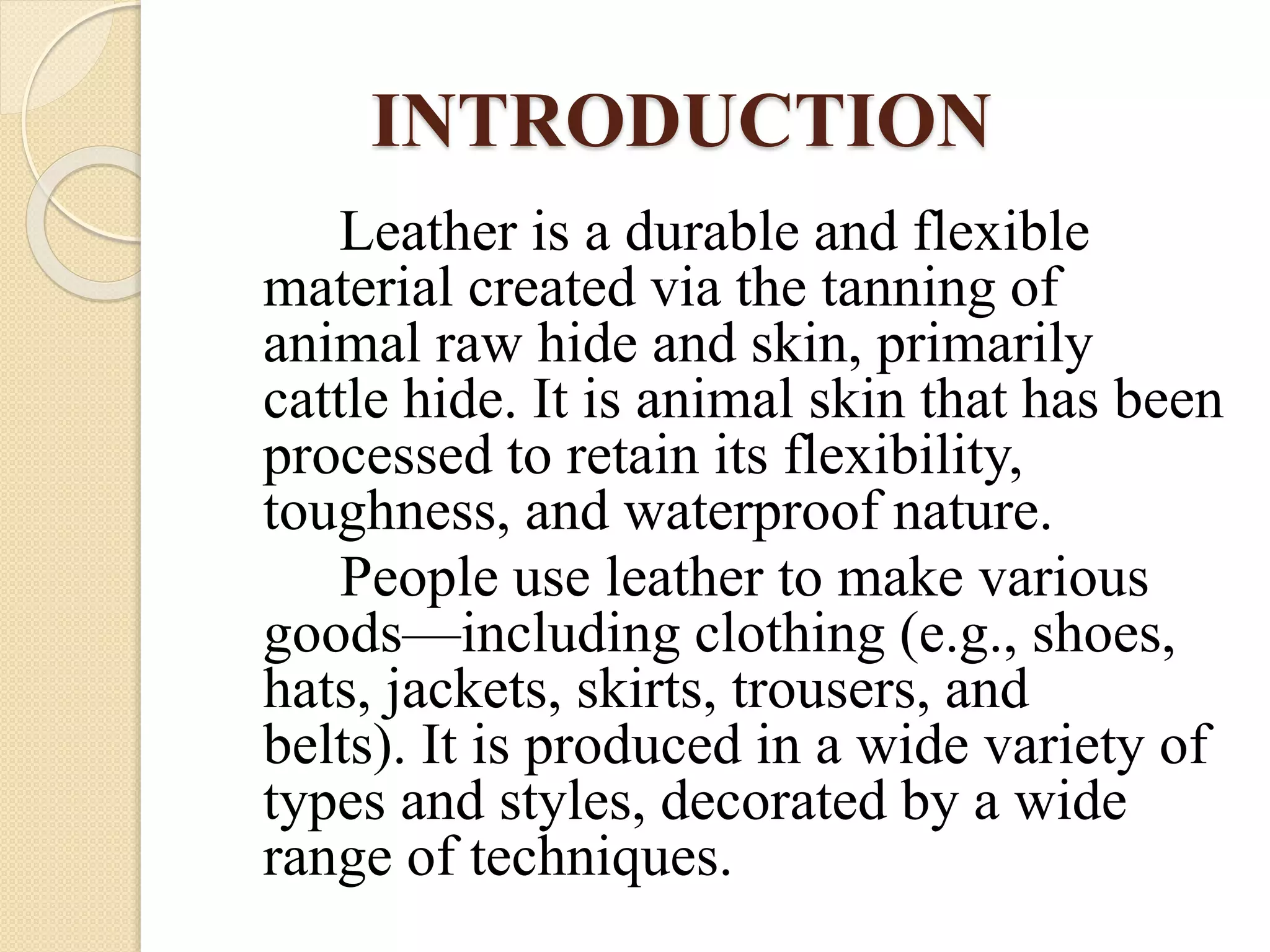 Leather presentation by ARPANA KAMBOJ | PPTX