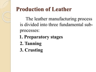 Leather presentation by ARPANA KAMBOJ | PPTX