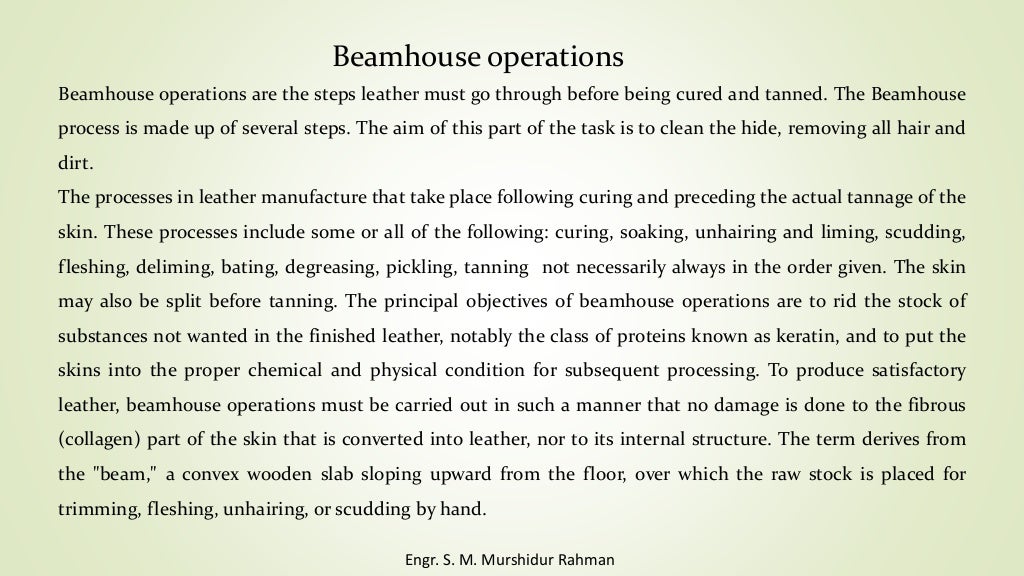 Leather Manufacturing Process | PPTX